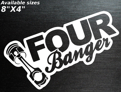 PAIR Four banger sticker custom decal car racecar truck diesel funny | eBay