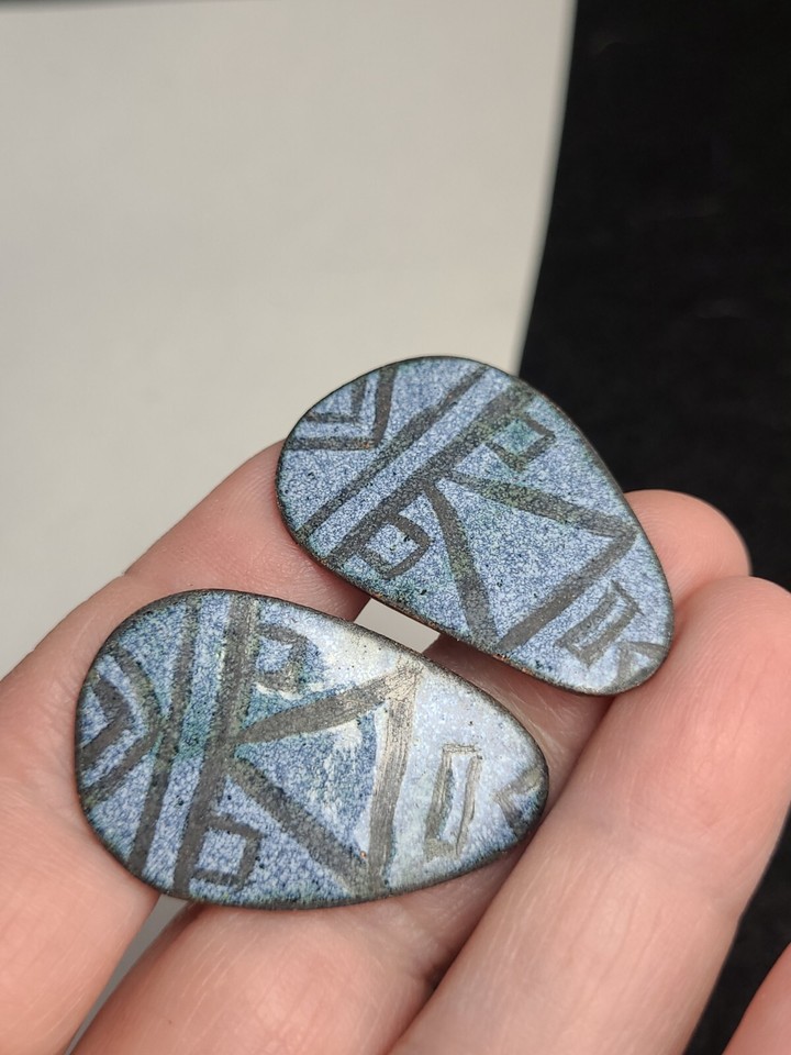 Vintage Mid Century Modernist Aztec Style Copper Cufflinks | eBay