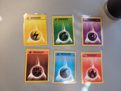 Vintage Pokémon Base Set Energy Set Lot Of 6 Cards One of Each Energy ...