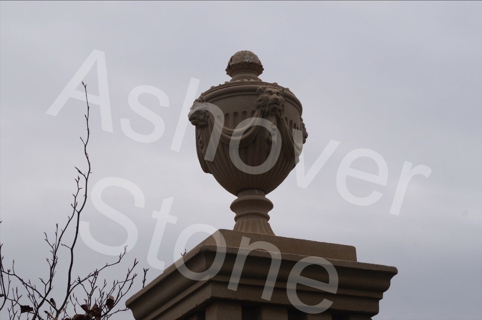 Stone Urn Lion Finial from Ashover Stone | eBay UK