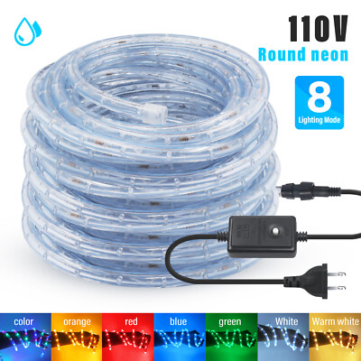 110V LED Rope Light Waterproof In/Outdoor Cuttable Flexible Lights ...