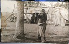 NATIVE AMERICAN, INDIAN BARK HOUSE Photo Post Card 1911 BOW & ARROW ...