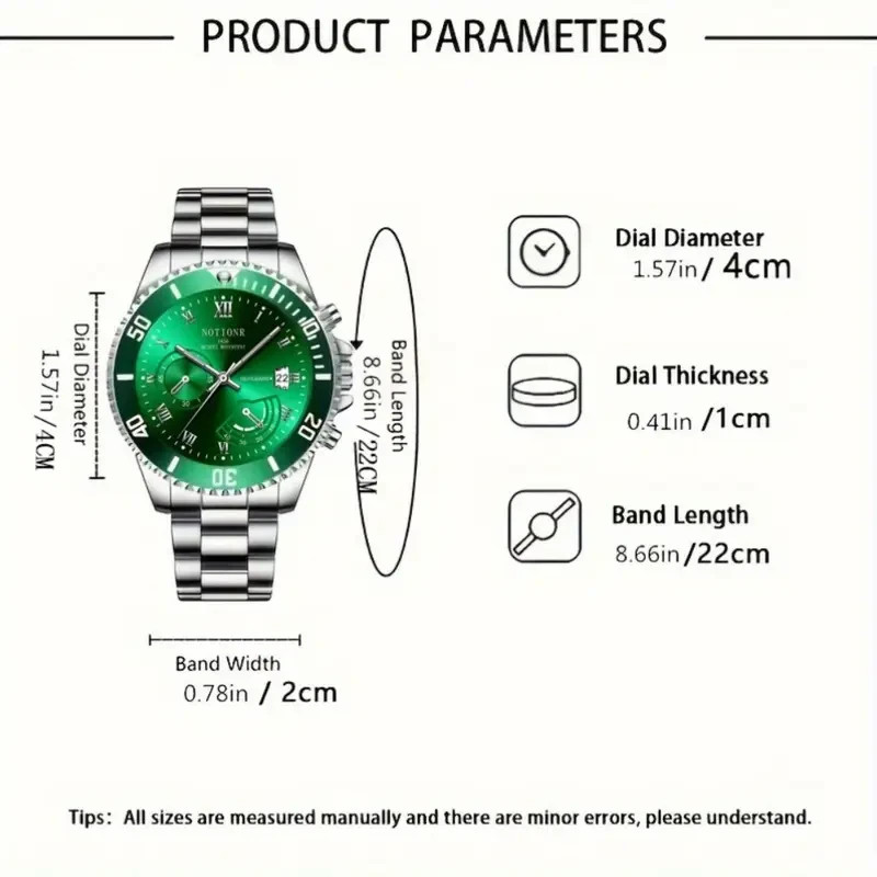 Luxury Men Calendar Watch Business Fashion Casual Stainless Steel ...