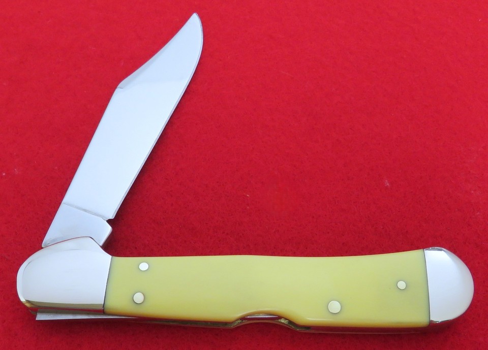Case XX Copperlock Knife 1998 Yellow RETIRED CV Steel Great COMPLETE ...