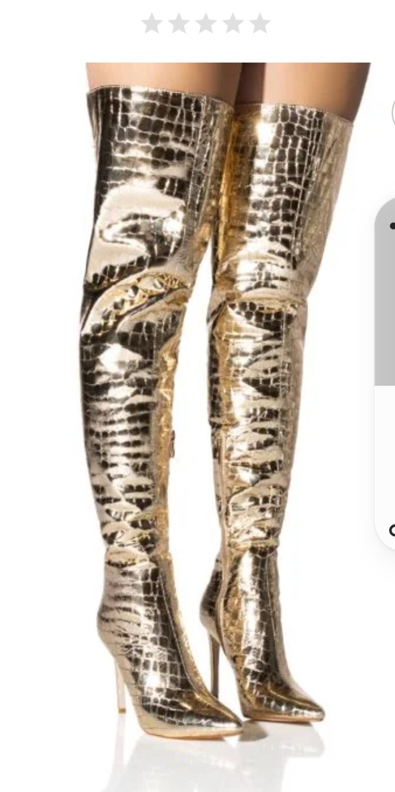 Glam thigh high gold embossed boots | eBay