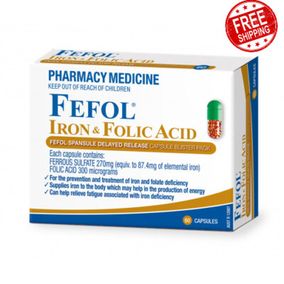 FEFOL Iron Folic Acid Fefol Spansule Delayed-Release 60 Capsules ...