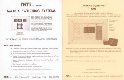 c1979 MTI Matrix Switching System Audio Dealer HiFi Display Technology ...