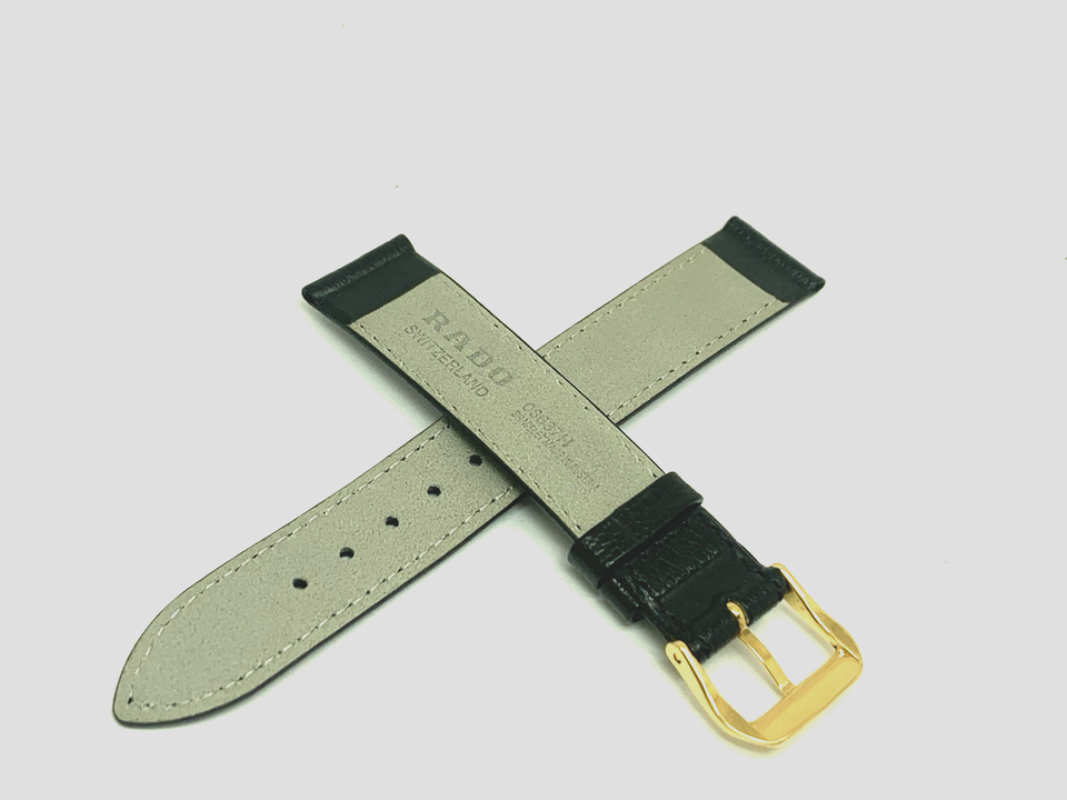 Rado Watch Replacement Band Black Leather Strap 17mm Lug Gold Steel ...