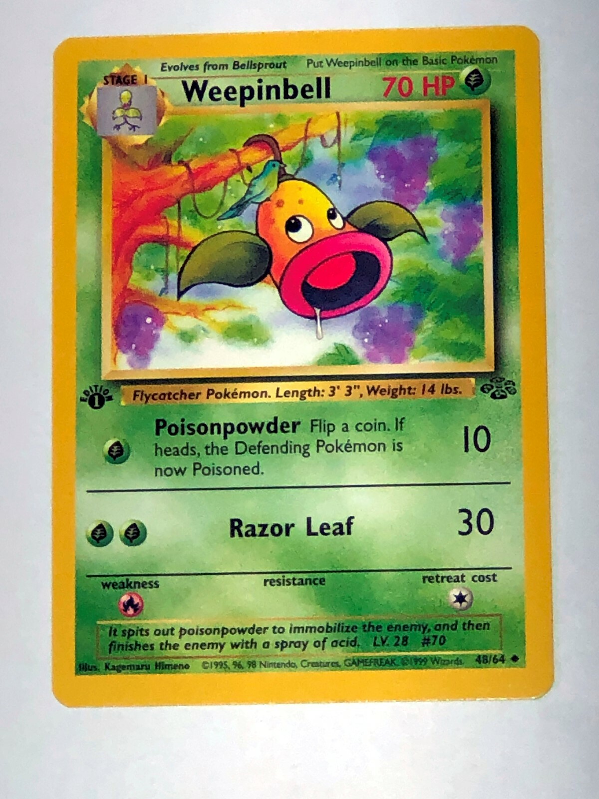 Weepinbell #48/64 1st Edition Jungle Pokemon Card 1999 WOTC | eBay