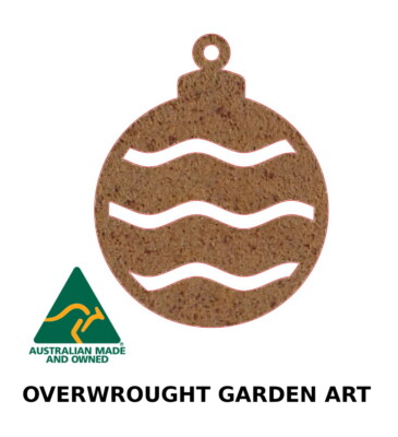 Christmas Bauble Decoration Small Two Australian Made Rusty Garden Art ...