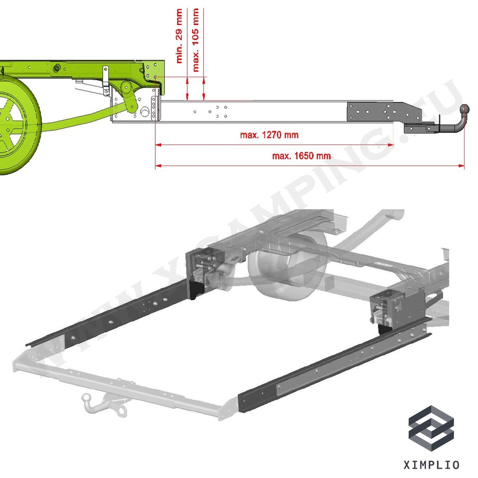 Frame Extension for Hitch for Towbar for Ford Transit FT350 LMC 2000 ...