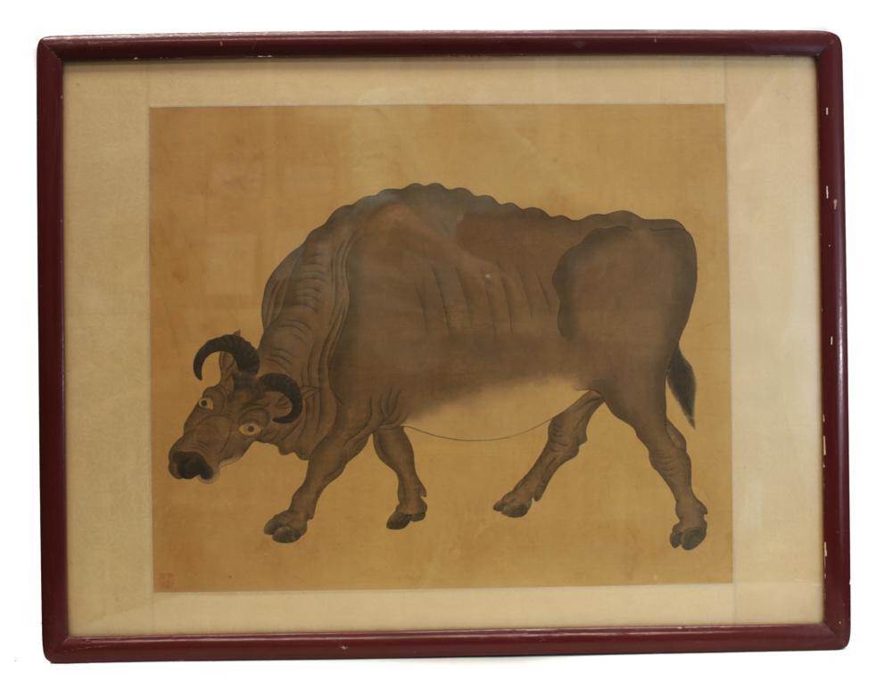 Chinese Painting on Silk, Ox, after Han Huang 'Five Oxen', fine ...