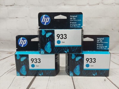 Lot of 3 HP 933 Cyan Ink Cartridge Latest Date 12/23 New Sealed | eBay