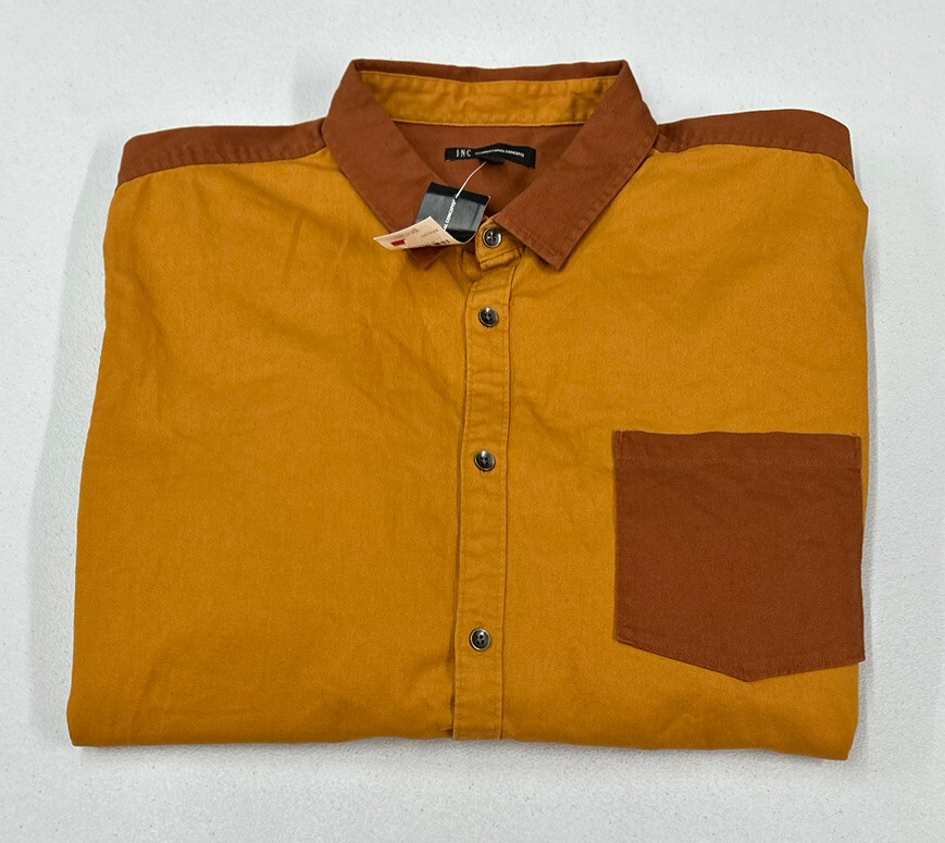 Inc International Concepts Men's Kendar Colorblocked Shirt, Emblem Gold ...