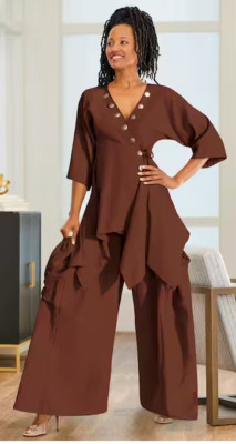 Size 18W PLUS Ashro Brown Ethnic African Pride Bailey Pant And Top SET ...