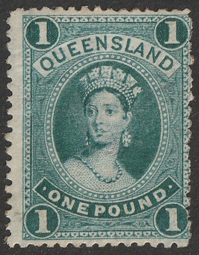 QUEENSLAND 1882 QV Large Chalon £1 wmk crown Q sideways. SG156. with ...