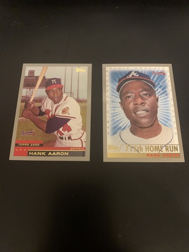 HANK AARON 2000 TOPPS GOLD - 715 HOME RUN CARD #237 & #44 CENTERED 2 ...
