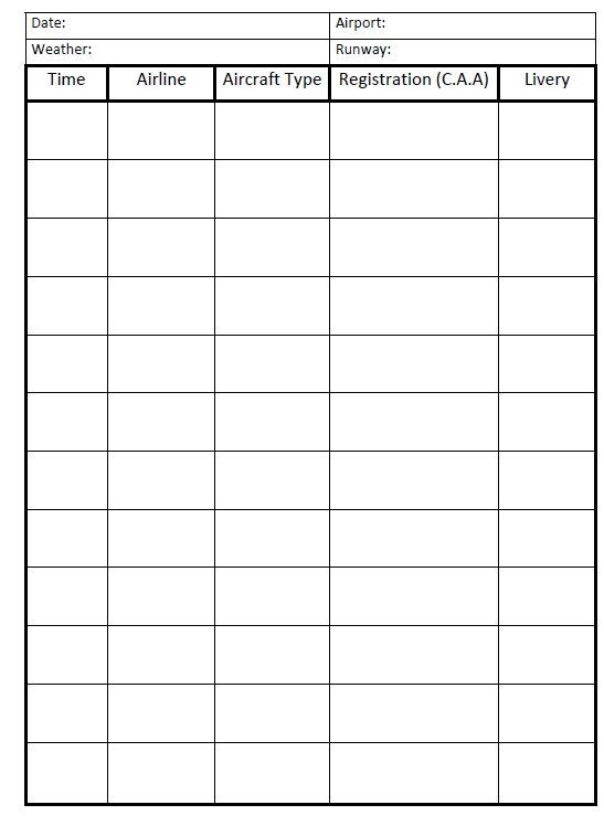 PLANE SPOTTING LOG BOOK A5 | eBay UK