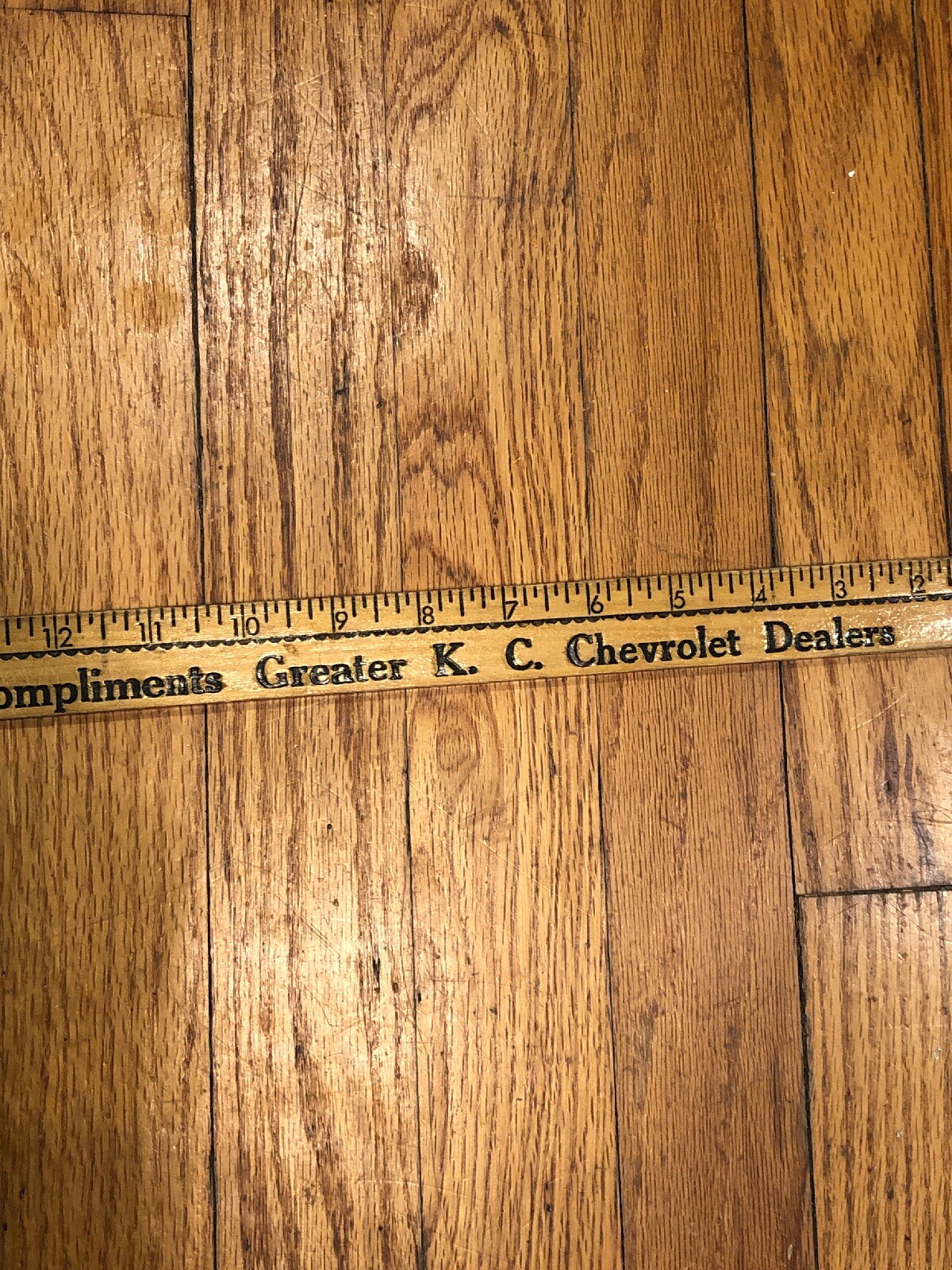 Vintage Wood Yardstick 3 Foot Ruler 36" Chevrolet Greater K.C. Dealers ...