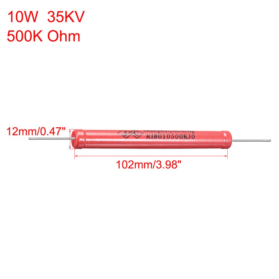 10W Power Rating 500K Ohm High Voltage Glass Glaze Electric Film ...