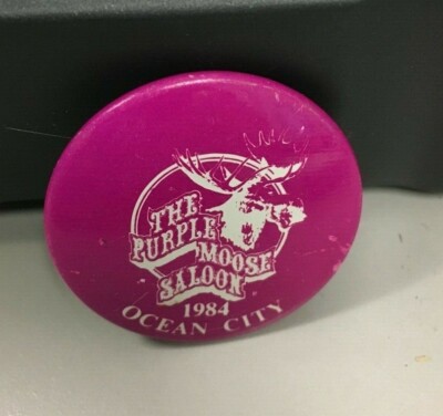 Vintage 1984 1.5" The Purple Moose Saloon Ocean City MD Button Pinback ...