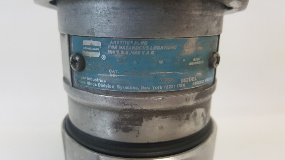 GUARANTEED! CROUSE-HINDS 60A 3-POLE ARKTITE PLUG APJ6375 | eBay