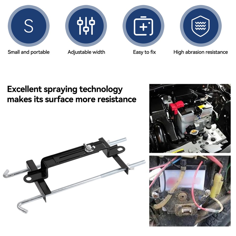 10.6'' 27CM Car Battery Tie Down Bracket With J bolts Hold Down Sets ...