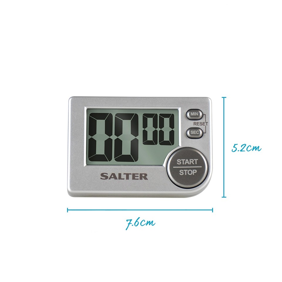 Salter Digital Kitchen Timer Electric Big Button Easy Read Count Up ...