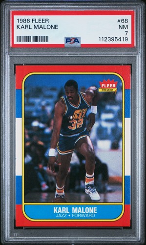 1986 FLEER #68 KARL MALONE ROOKIE RC PSA 7 | eBay