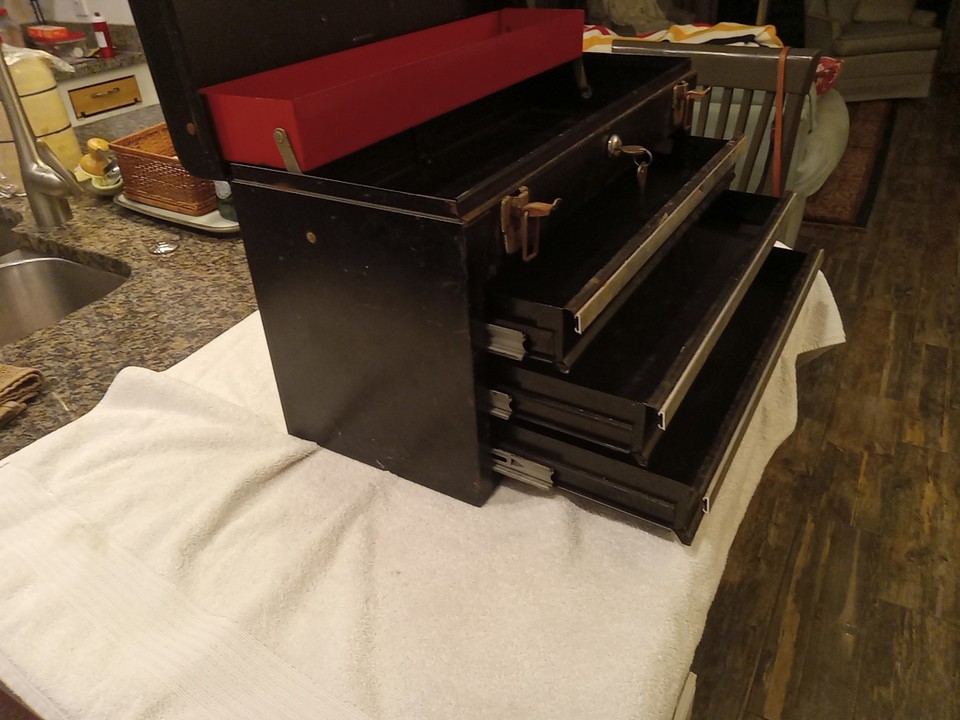 Vintage Craftsman Rally Tool Box 3-Drawer 20.5”x 12.5"x8.5” Folding Top ...