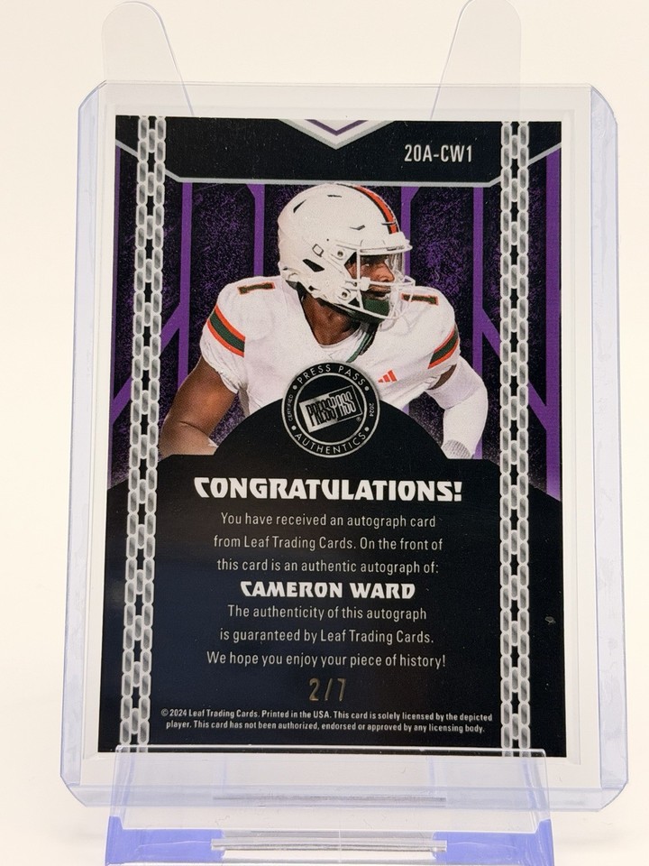 2014 Leaf Cameron Ward Press Pass Auto /7 | eBay