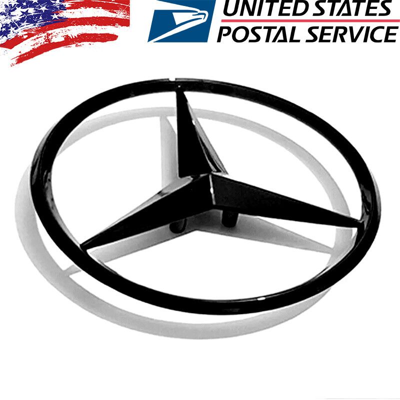 W218 Mercedes GLOSS BLACK Star Emblem Rear Trunk Lid Logo Badge AMG ...