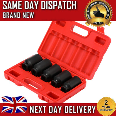 12 Point Axle Hub Nut DEEP IMPACT Socket Set 1/2"Dr Thin Wall Drive ...