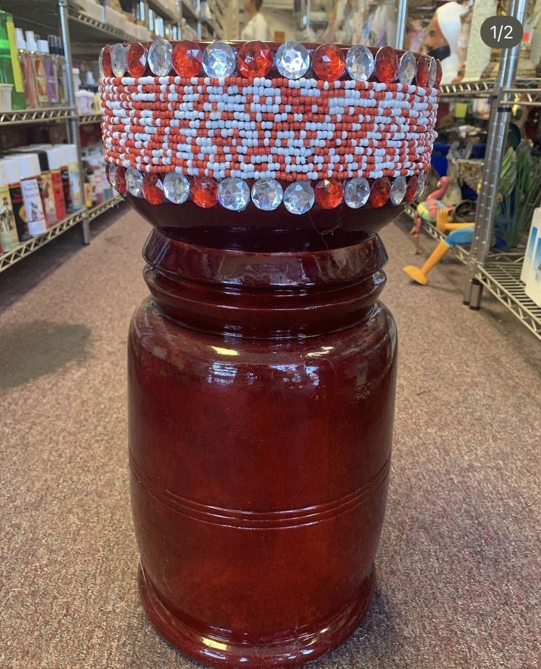 PILON DE SHANGO FORADO CHANGO ORULA, DE MADERA RELIGION YORUBA SANTERIA ...