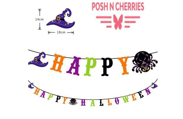 Halloween Pumpkin Hanging paper Bunting Garland Banner Birthday Party ...