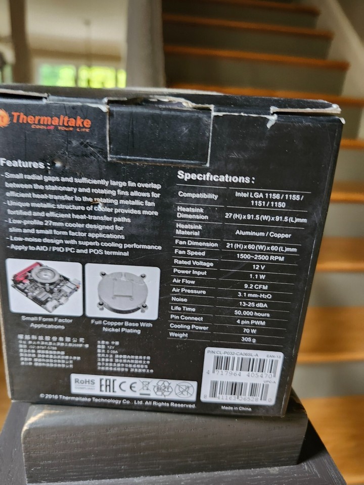 Tt Computer CPU Cooler Engine 27 mm Aluminum Alloy PWM Fan New In Box ...