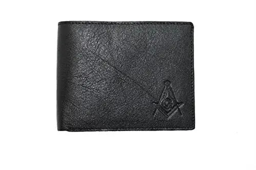 Masonic Quality Real Soft Leather Wallet| Masonic Black Leather Bifold ...