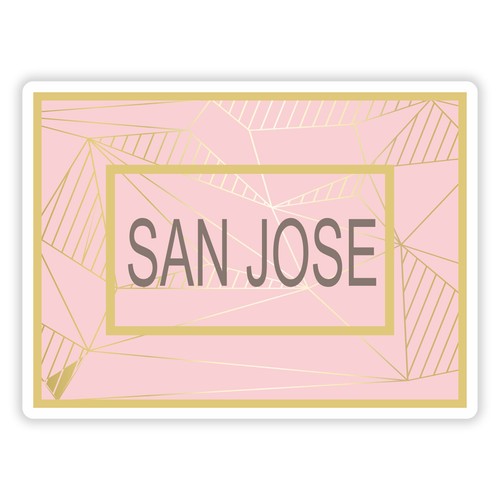 2 x 10cm San Jose California Art Deco Stickers - Travel Sticker Luggage ...