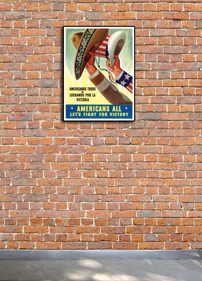 Fight For Victory! 1943 Mexican American WWII Poster - 18x24 | eBay