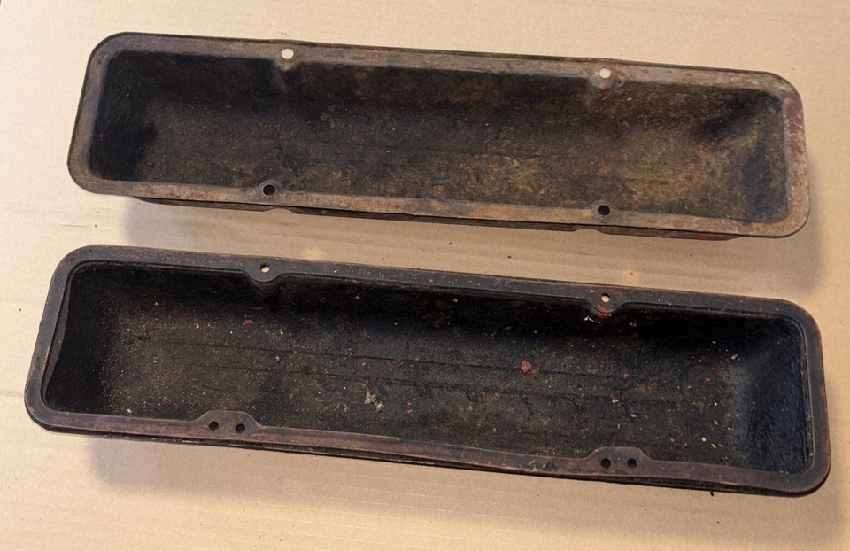 ORIGINAL SMALL BLOCK CHEVROLET SCRIPT VALVE COVERS 59 60 61 62 63 64 65 ...