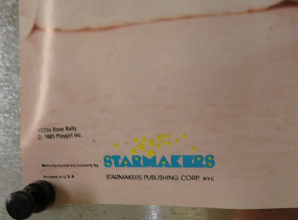 ROLLED VINTAGE 1985 PLAYGIRL STEVE RALLY MALE MODEL BEEFCAKE 22X32 ...