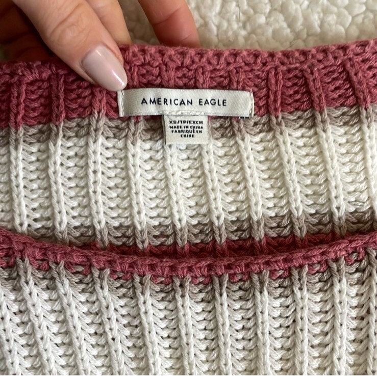 Ae Striped Crop Pullover Sweater, Size XS/S | eBay