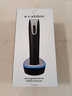 e-rabbit black rechargeable electric corkscrew with foil cutter model ...