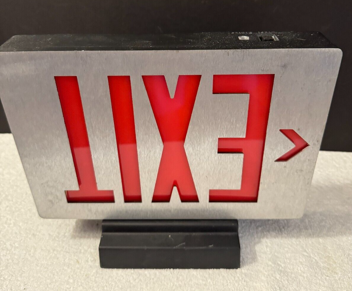 Vintage LITHONIA Exit Sign 1-Sided Emergency LED Exit Sign Brushed ...
