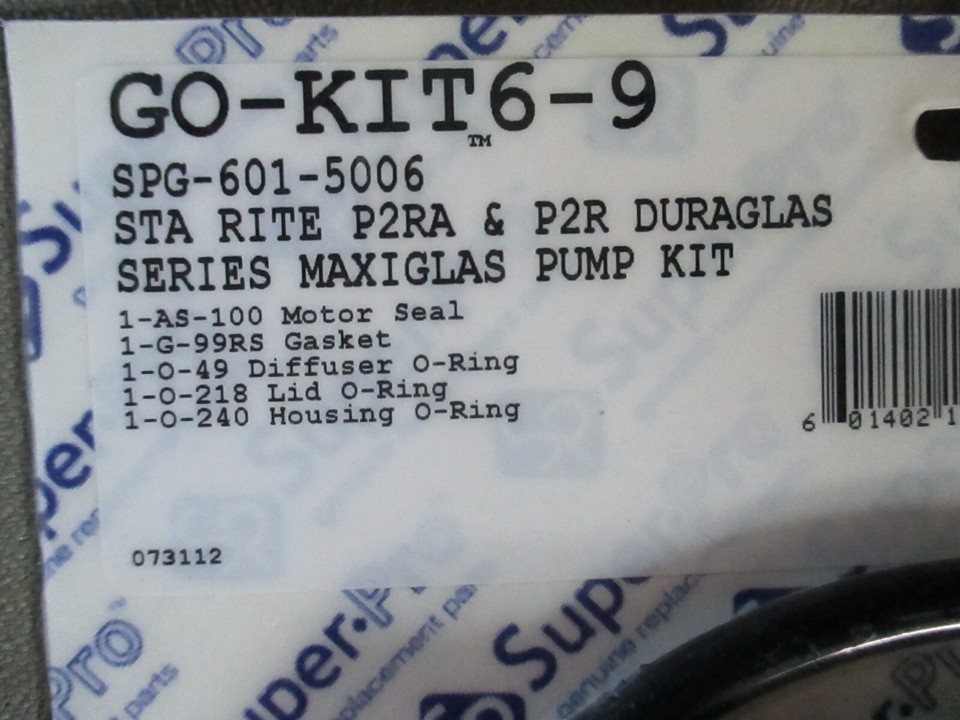 SUPER PRO SPG-601-5006 GO-KIT6-9 PUMP SERVICE KIT FOR STA-RITE P2RA P2R ...