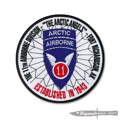 11th Airborne Division Embroidered Patch ( 4 1/2") - Wax Back - Arctic ...