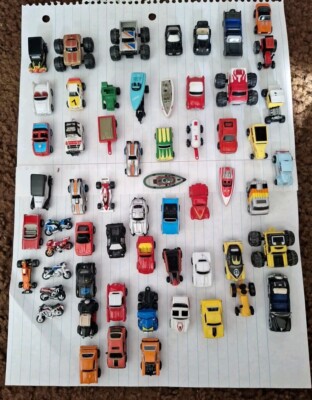 Lot of 59 micro machines vintage cars, boats, motorcycles, trucks, mini ...