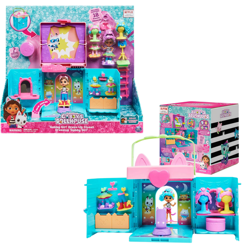 Gabby Dollhouse Dress Up Closet Playset with Figure Accessories Toy Age ...
