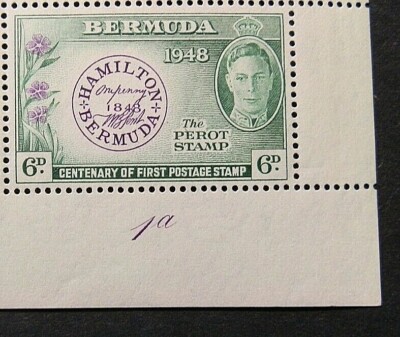 BERMUDA 1949 SG129 KGVI 6d. CENTENARY OF POSTMASTER PEROT 'S STAMPS ...