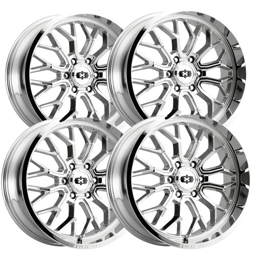 (Set of 4) Vision 402 Riot 18x9 6x5.5" -12mm Chrome Wheels Rims 18 ...